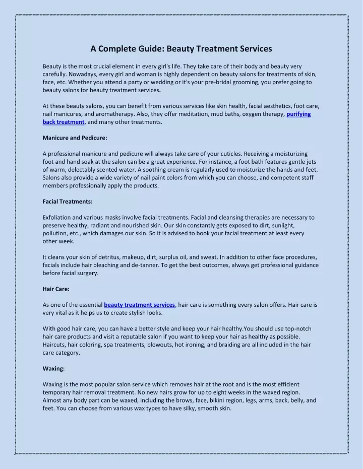 PPT - A Complete Guide Beauty Treatment Services PowerPoint ...
