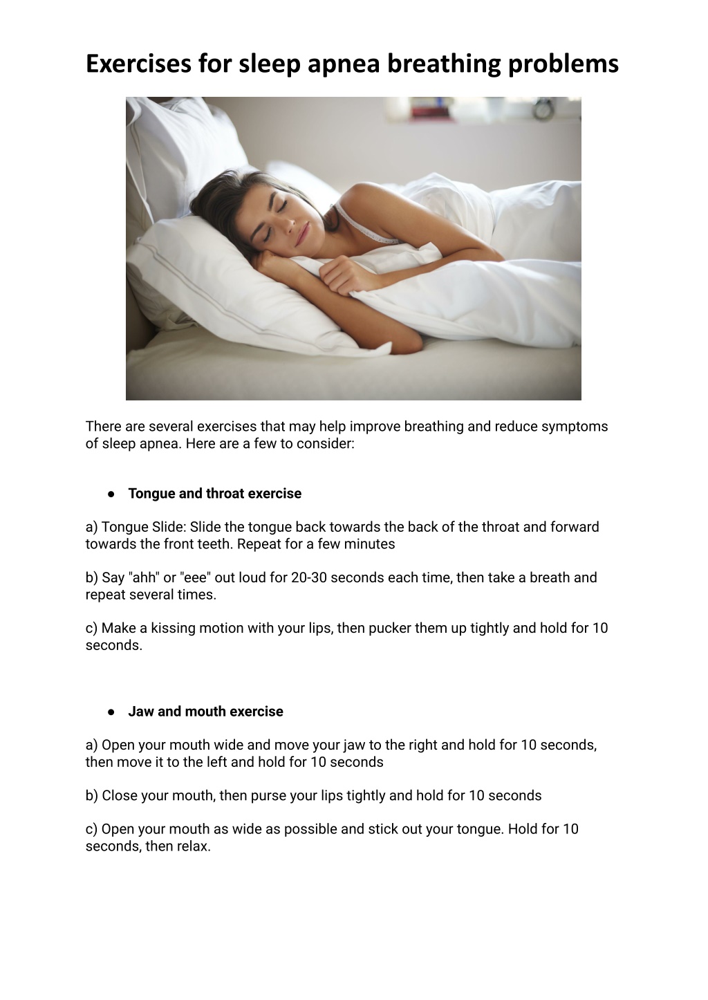 PPT - here is the list of exercise for sleep apnea breathing problems ...