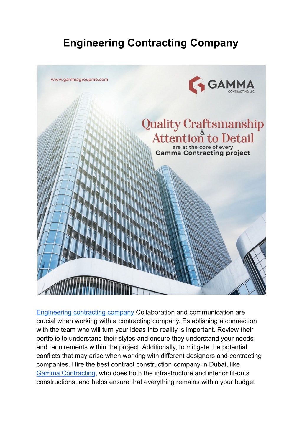 PPT - Engineering Contracting Company | Gamma Contracting PowerPoint ...