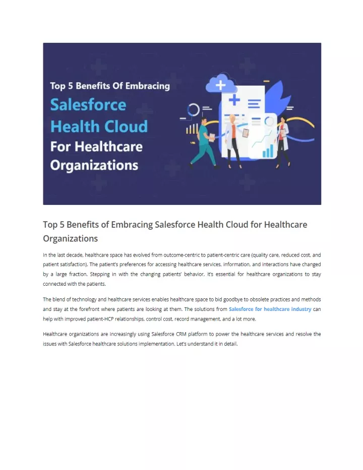 PPT - Top 5 Benefits of Embracing Salesforce Health Cloud for ...