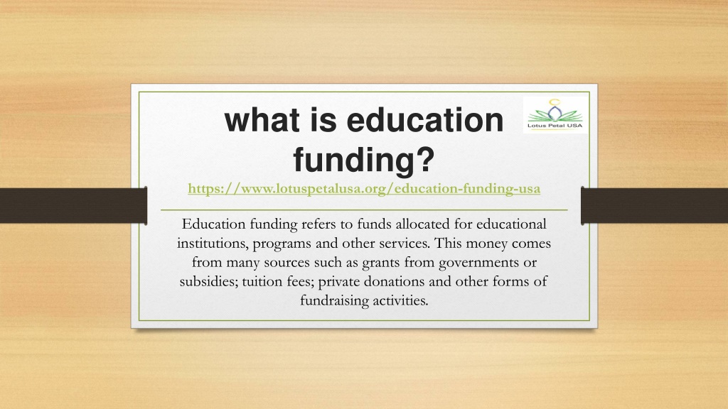 PPT - what is education funding usa ppt PowerPoint Presentation, free ...