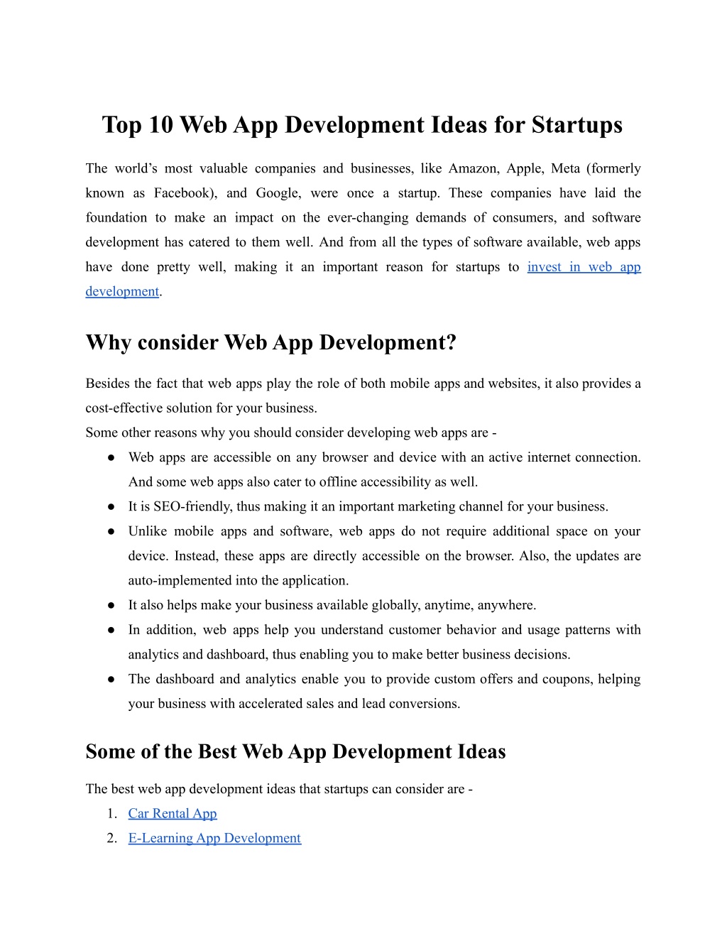PPT - Top 10 Web App Development Ideas for Startups in 2023 PowerPoint ...