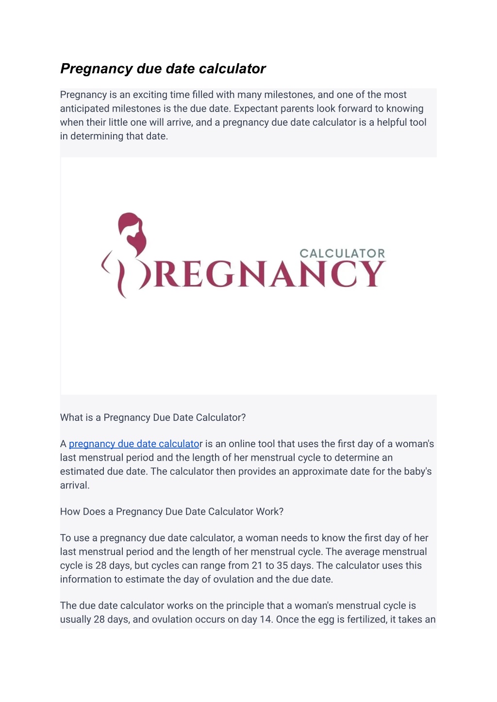 PPT - Pregnancy due date calculator PowerPoint Presentation, free ...