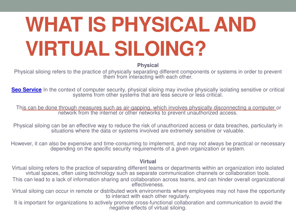 PPT - What Is Physical and Virtual Siloing PowerPoint Presentation ...