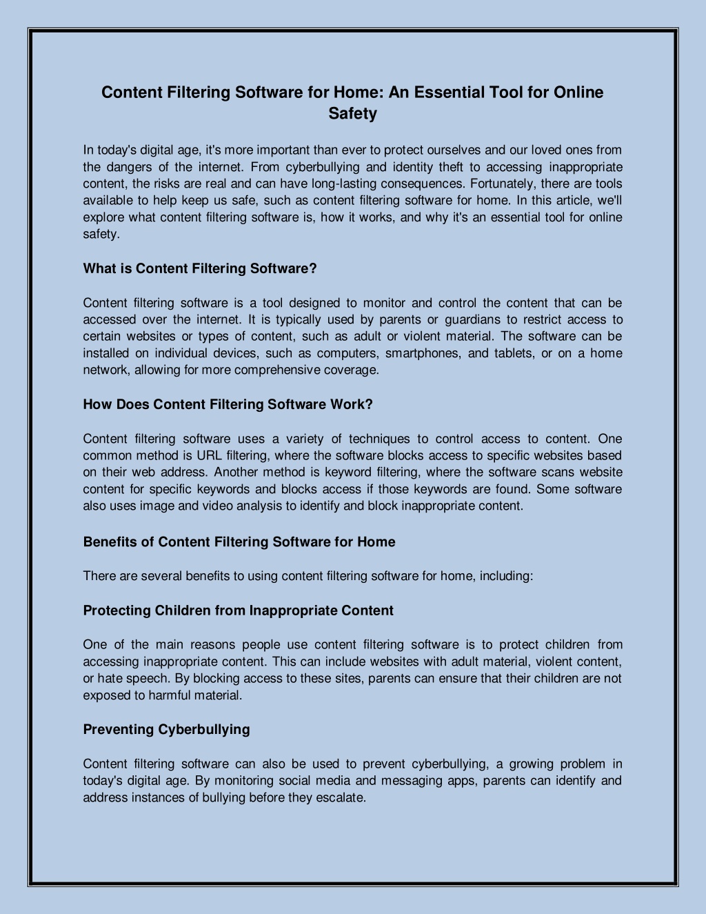 PPT - Content Filtering Software for Home: An Essential Tool for Online ...