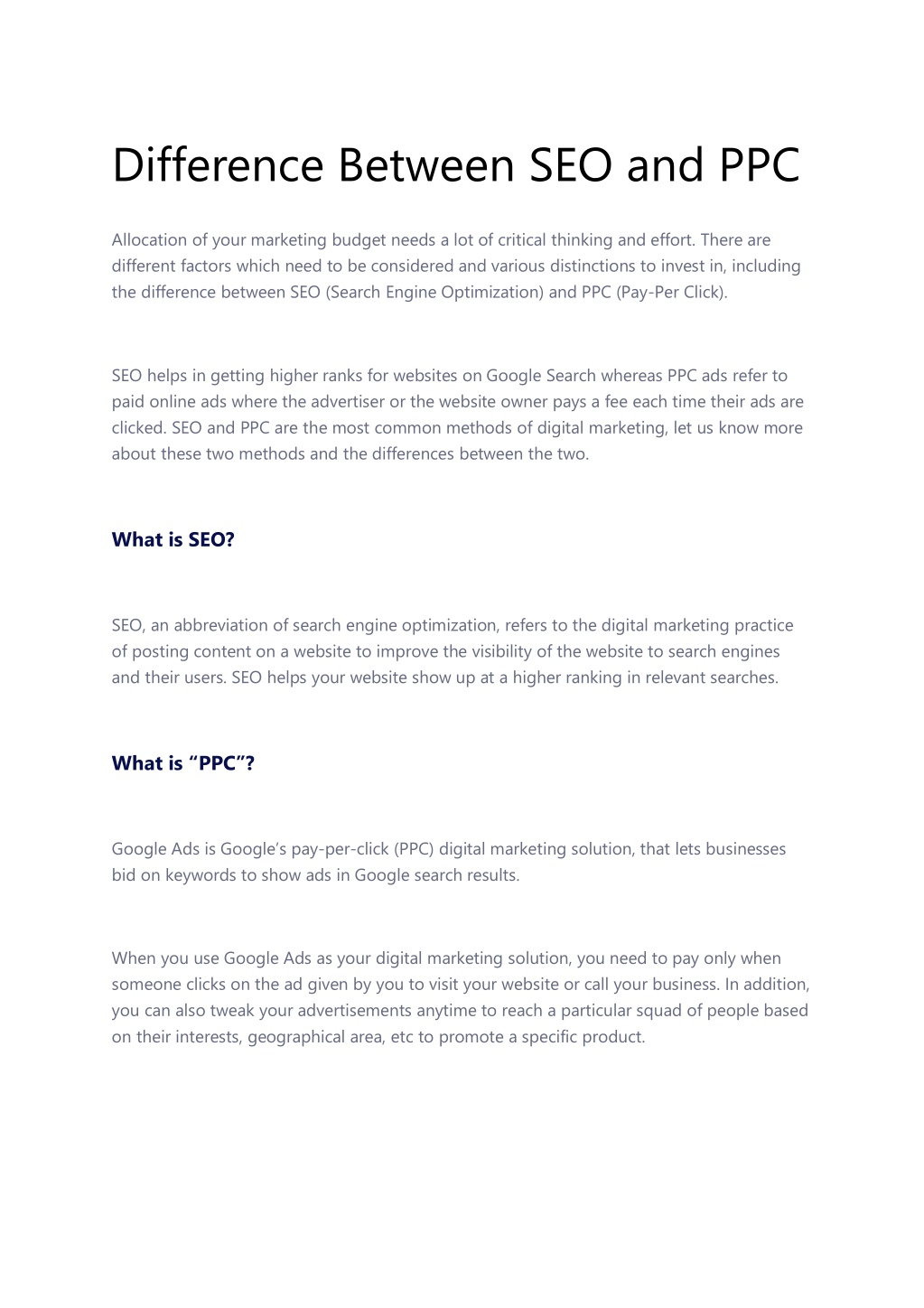 PPT - Difference Between SEO and PPC PowerPoint Presentation, free ...