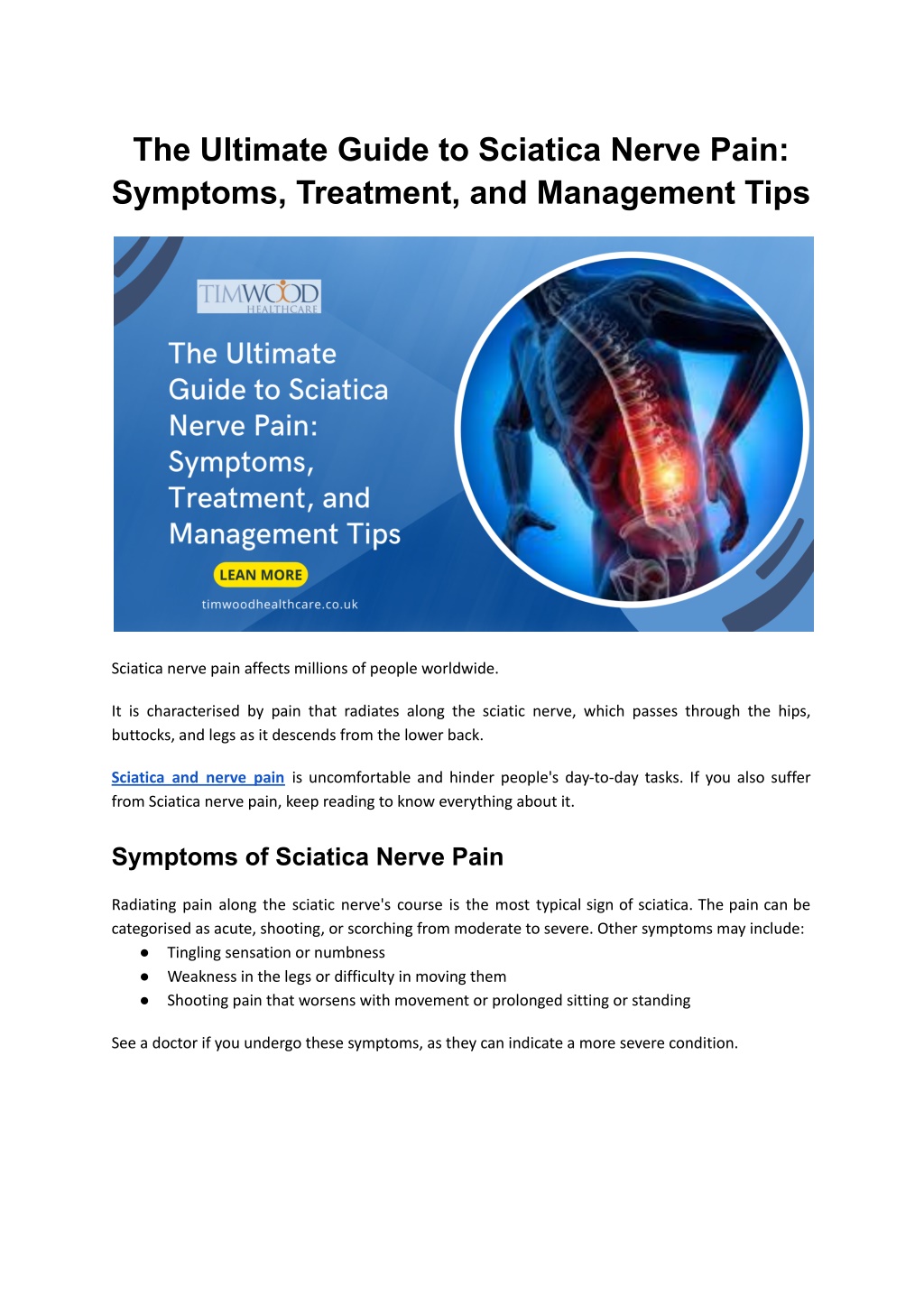 PPT - The Ultimate Guide to Sciatica Nerve Pain: Symptoms, Treatment ...