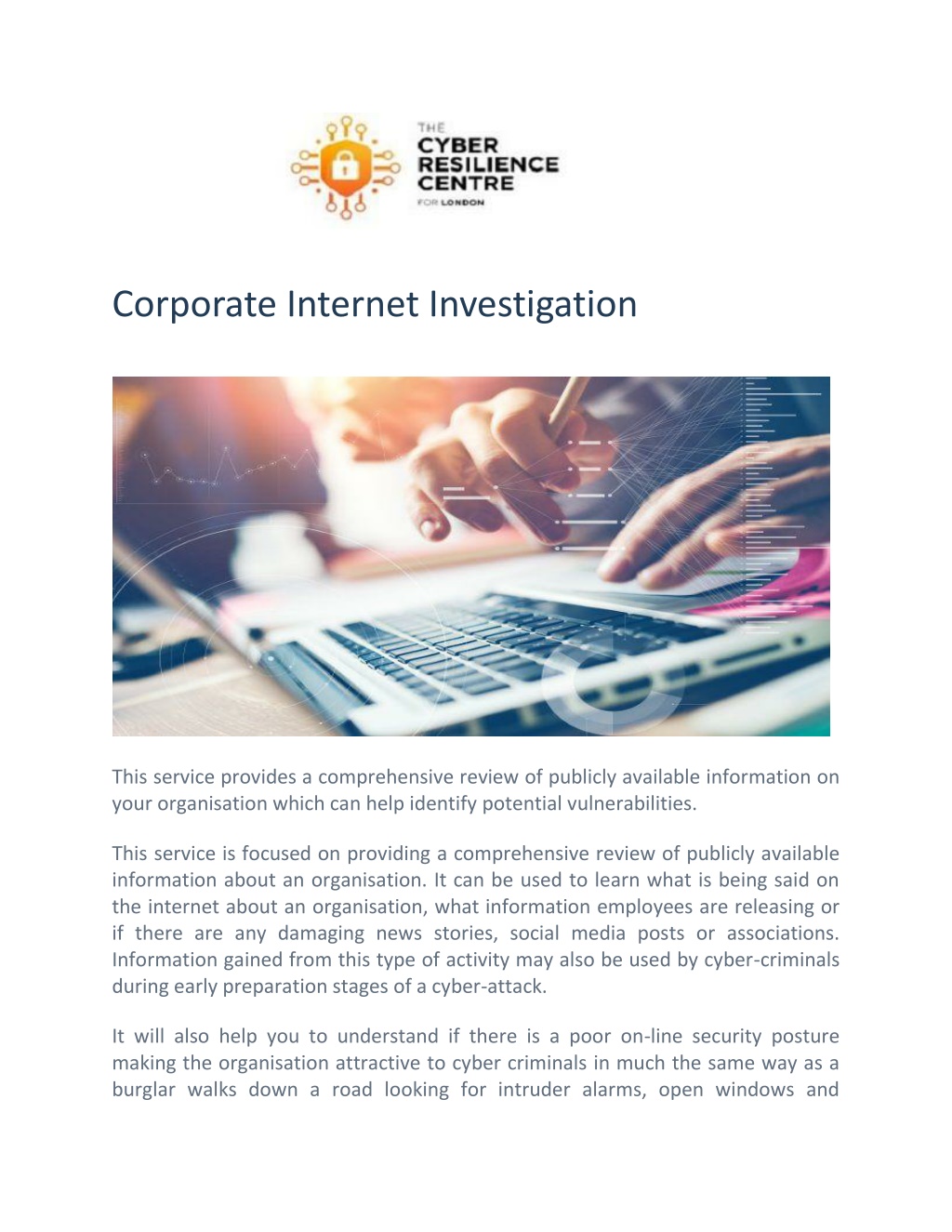PPT - Corporate Internet Investigation - Cyber Security Services ...