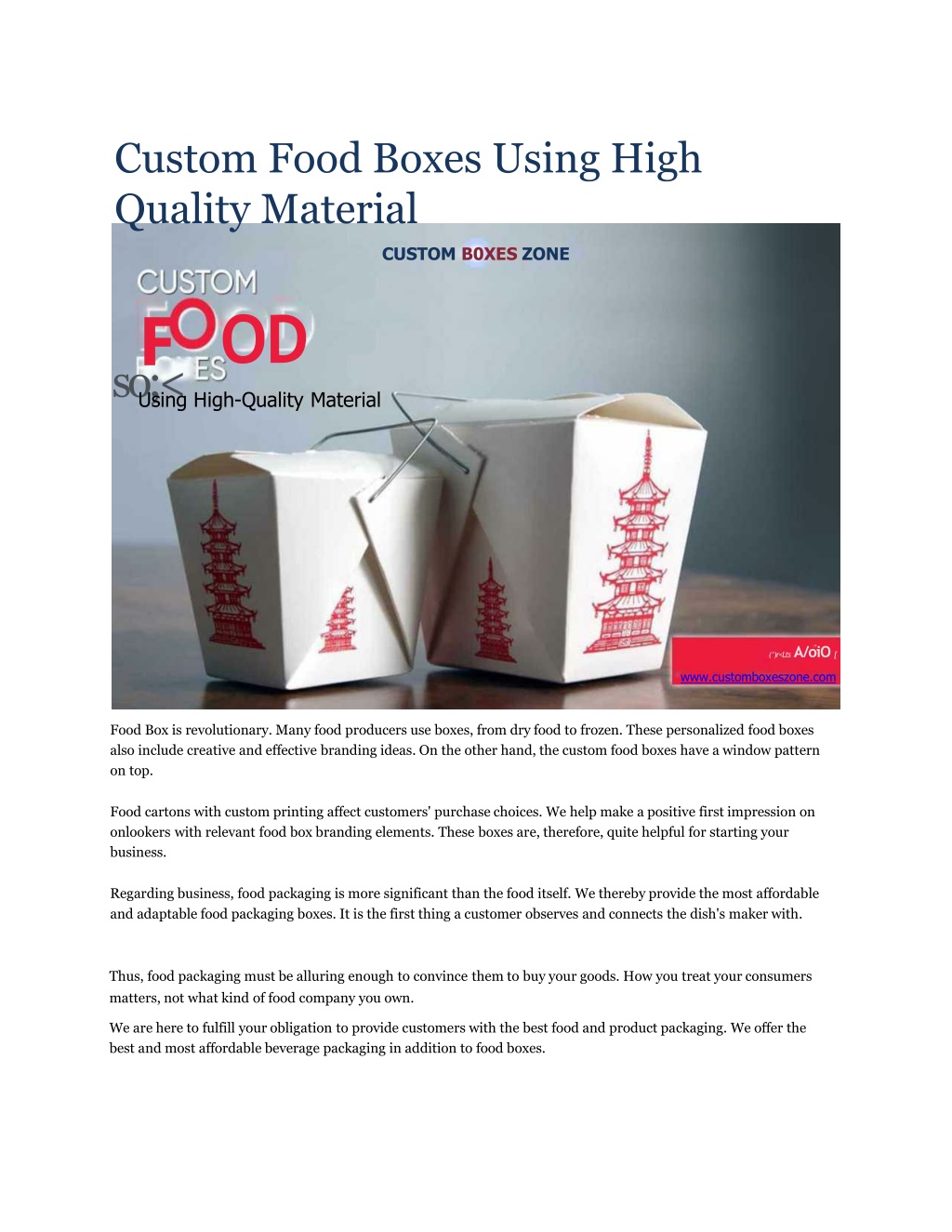 PPT - Custom Food Boxes Using High-Quality Material PowerPoint ...