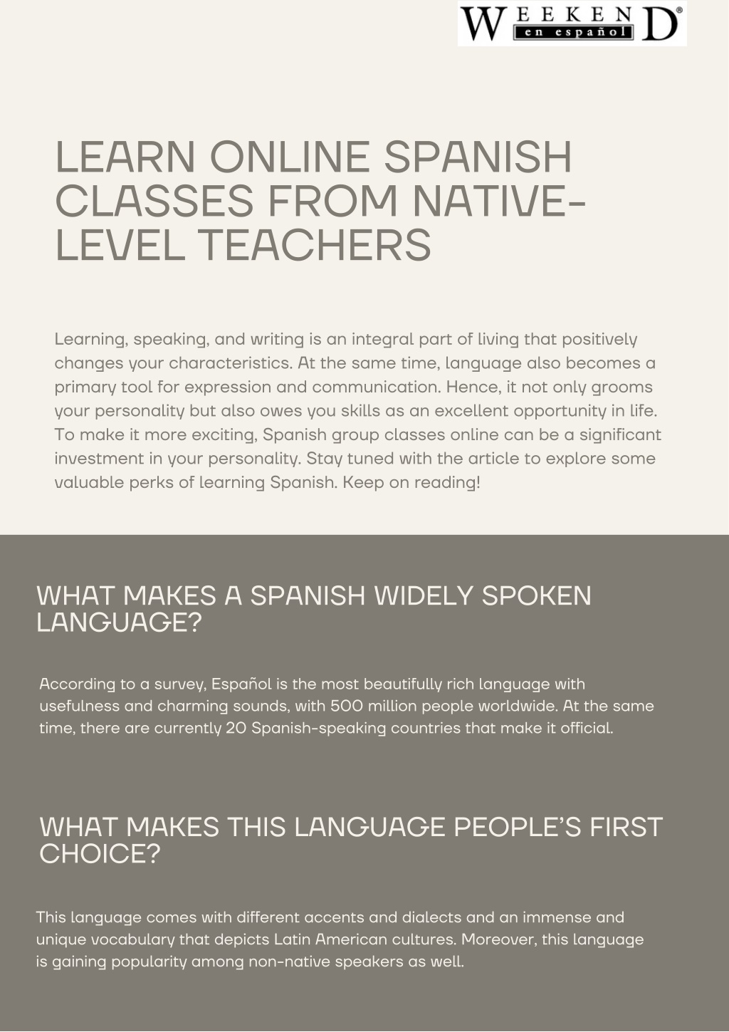 PPT - Learn Online Spanish Classes from Native-Level Teachers ...