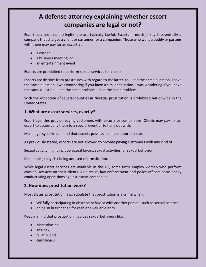 PPT - A defence lawyer debating the legality of escort services ...