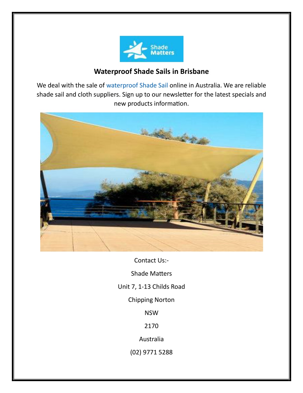 PPT - Waterproof Shade Sails in Brisbane PowerPoint Presentation, free ...