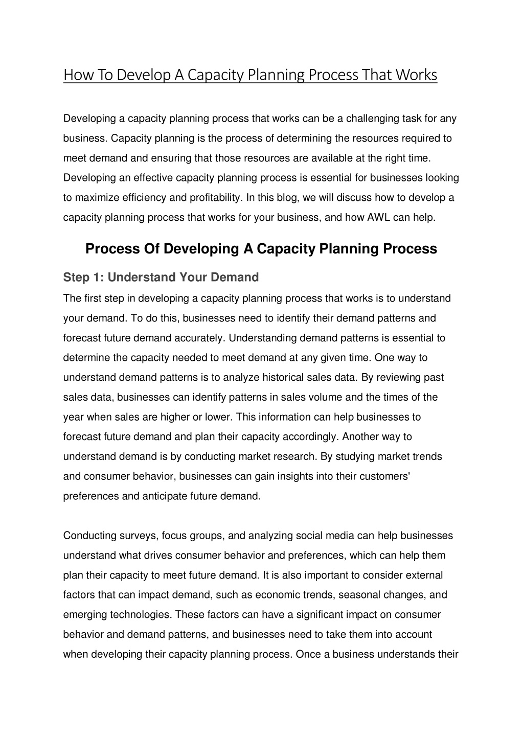 PPT - How To Develop A Capacity Planning Process That Works PowerPoint ...
