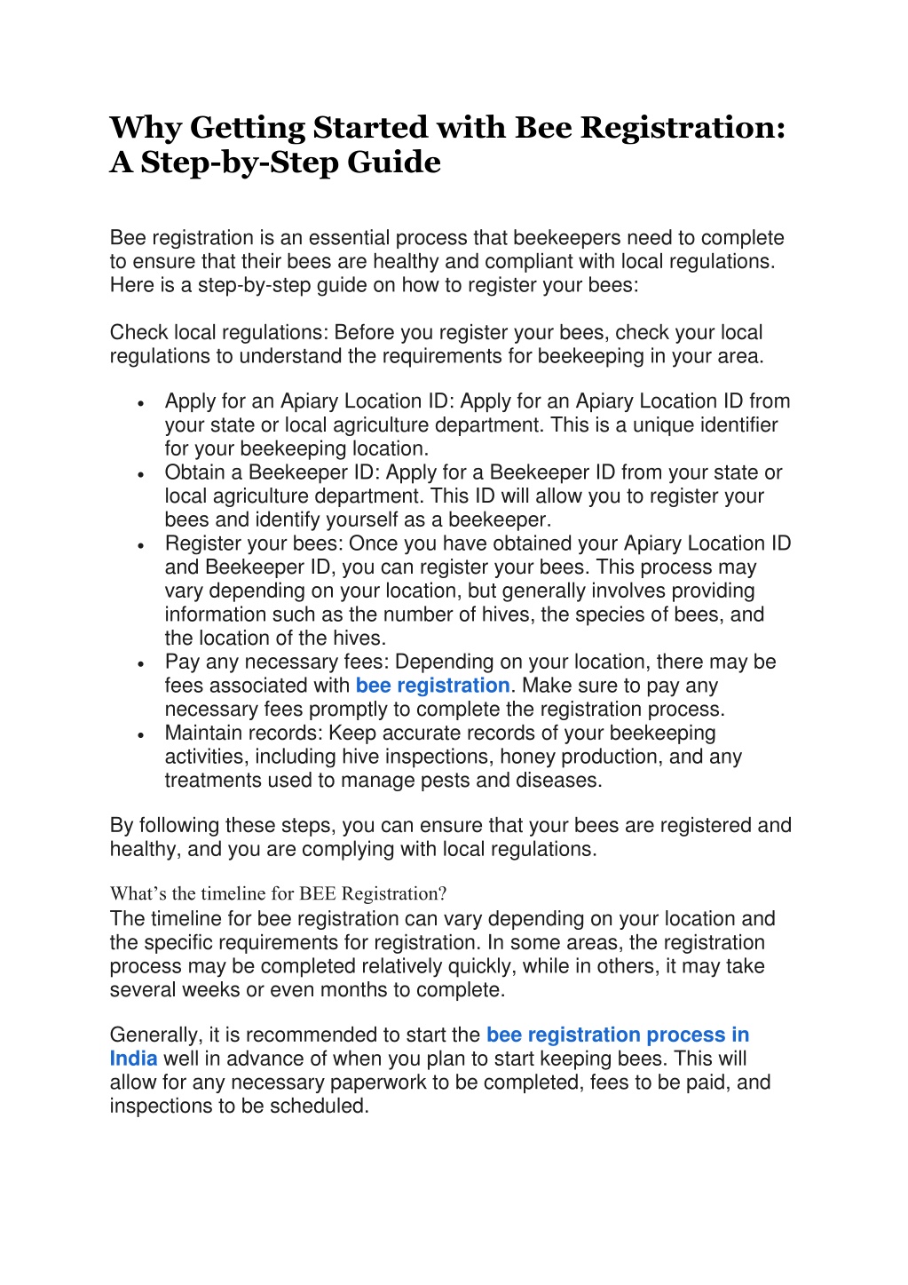 PPT - Why Getting Started with Bee Registration A Step by Step Guide ...