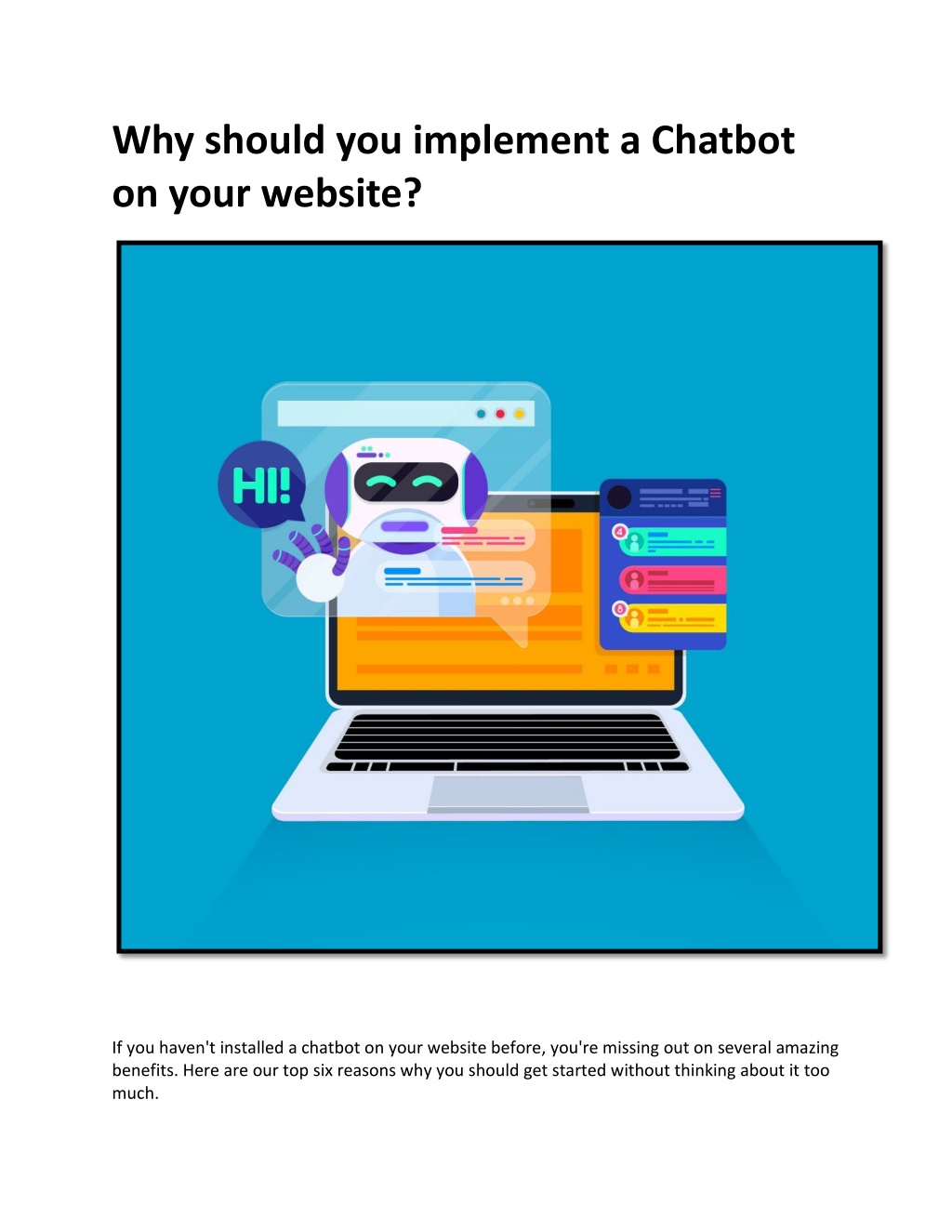 PPT - Why should you implement a Chatbot on your website PowerPoint ...