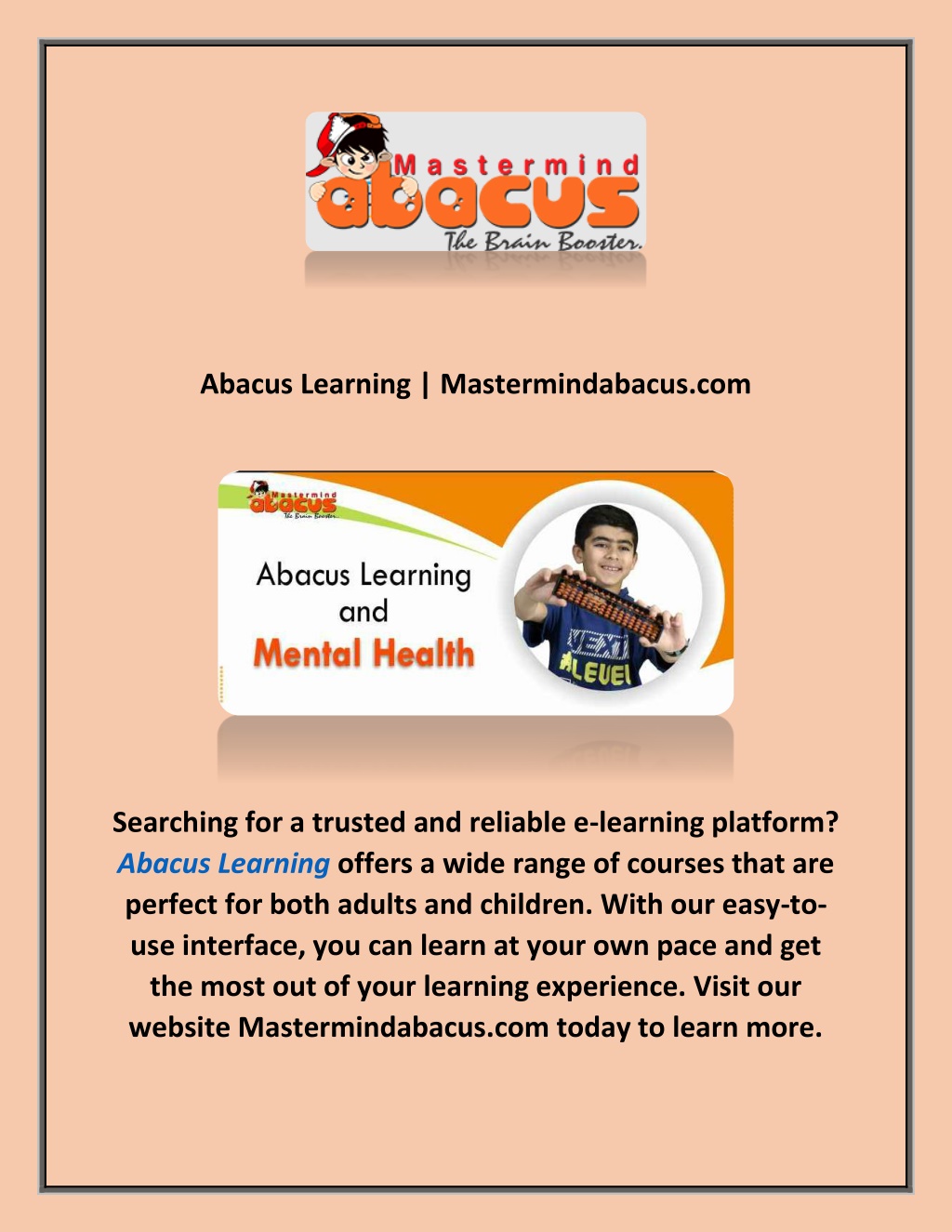 PPT - Abacus Learning | Mastermindabacus.com PowerPoint Presentation ...