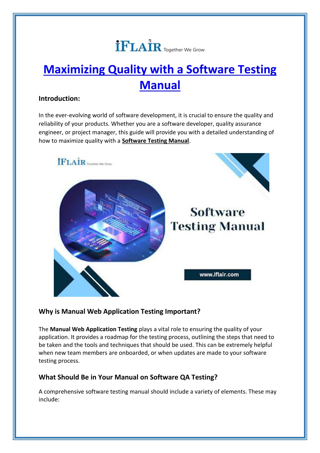 PPT - Maximizing Quality with a Software Testing Manual PowerPoint ...