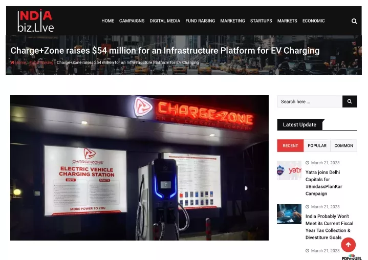 PPT - indiabiz_live_chargezone-raises-54-million-for-an-infrastructure-platform-for-ev-charging ...
