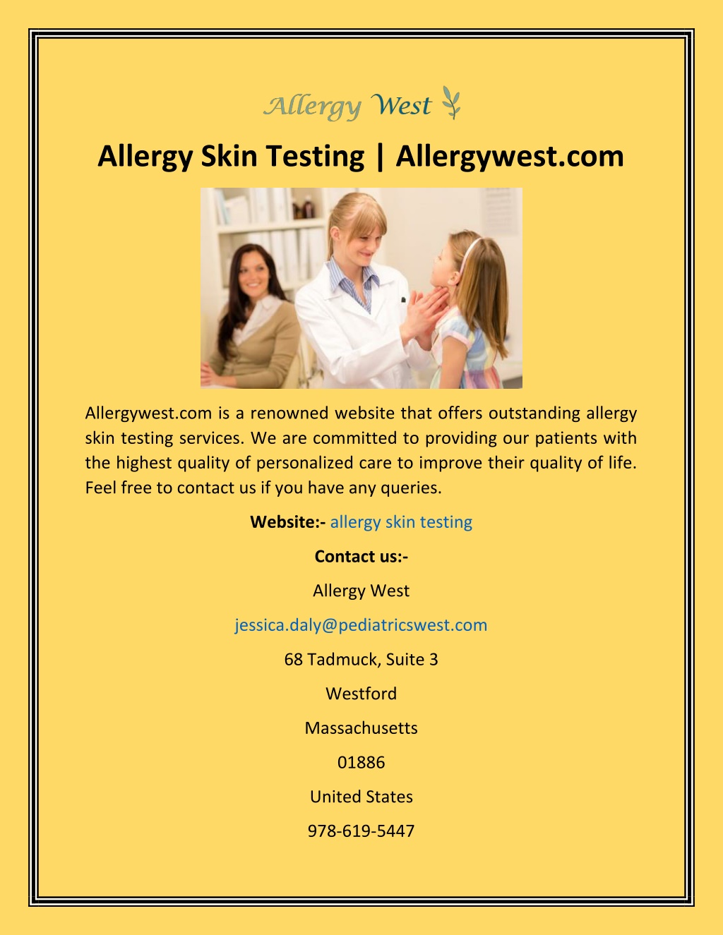 PPT - Allergy Skin Testing Allergywest PowerPoint Presentation, free ...