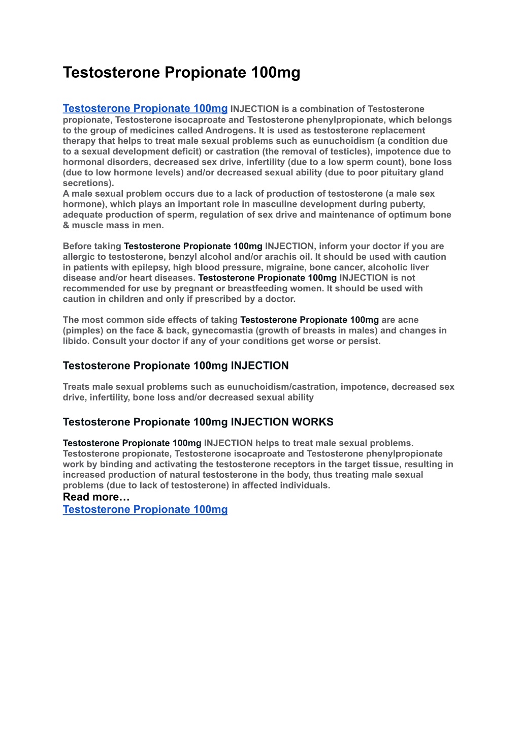 PPT - Testosterone Propionate 100mg PowerPoint Presentation, free ...