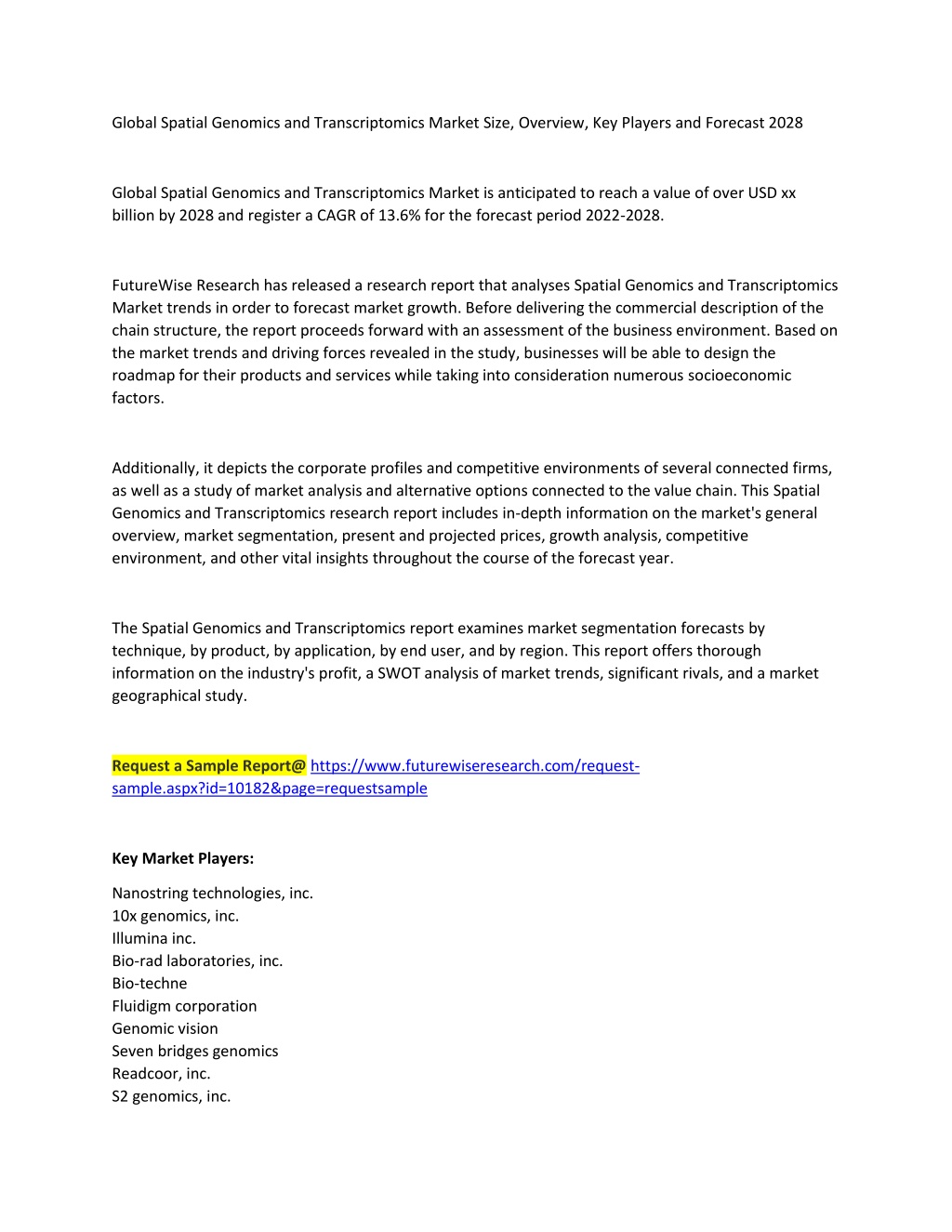 PPT - Spatial Genomics and Transcriptomics Market PowerPoint Presentation - ID:12060177