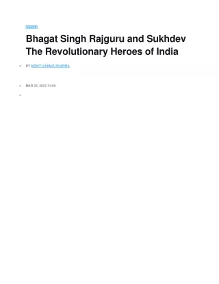 PPT - Bhagat Singh Rajguru and Sukhdev The Revolutionary Heroes of ...