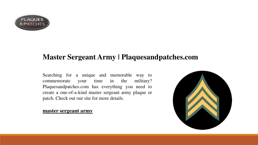PPT - Master Sergeant Army | Plaquesandpatches.com PowerPoint ...
