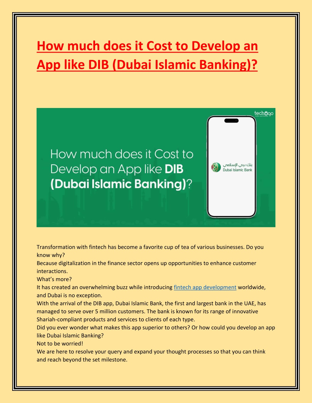 PPT - How much does it Cost to Develop an App like DIB (Dubai Islamic ...