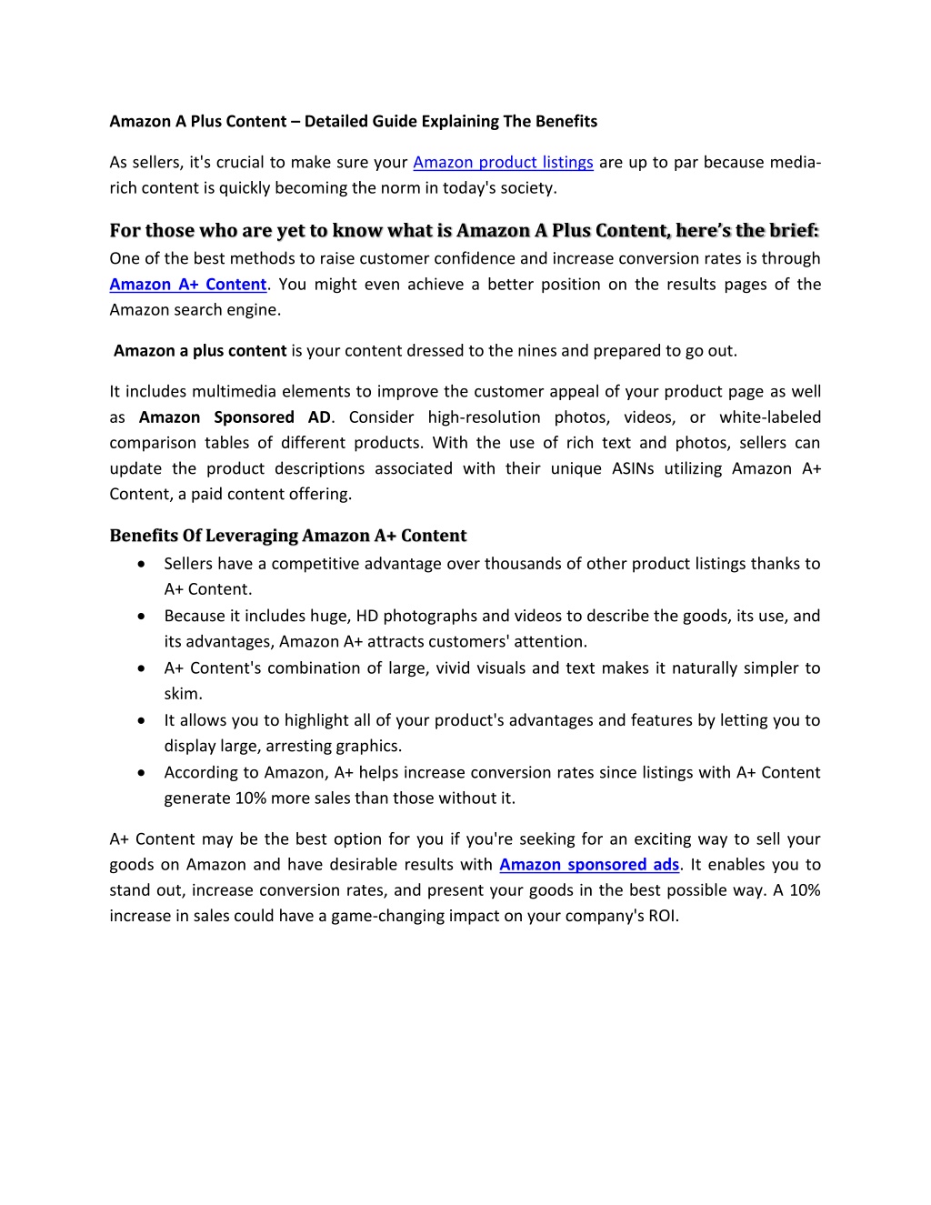 PPT - Amazon A Plus Content – Detailed Guide Explaining The Benefits ...