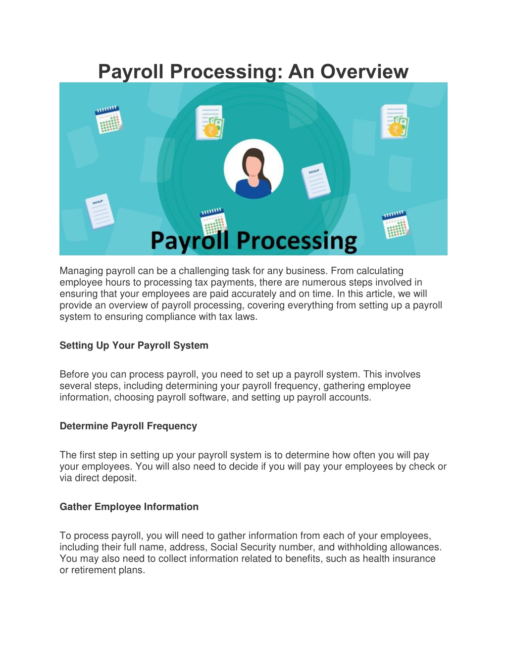 PPT - Payroll Processing An Overview PowerPoint Presentation, free ...