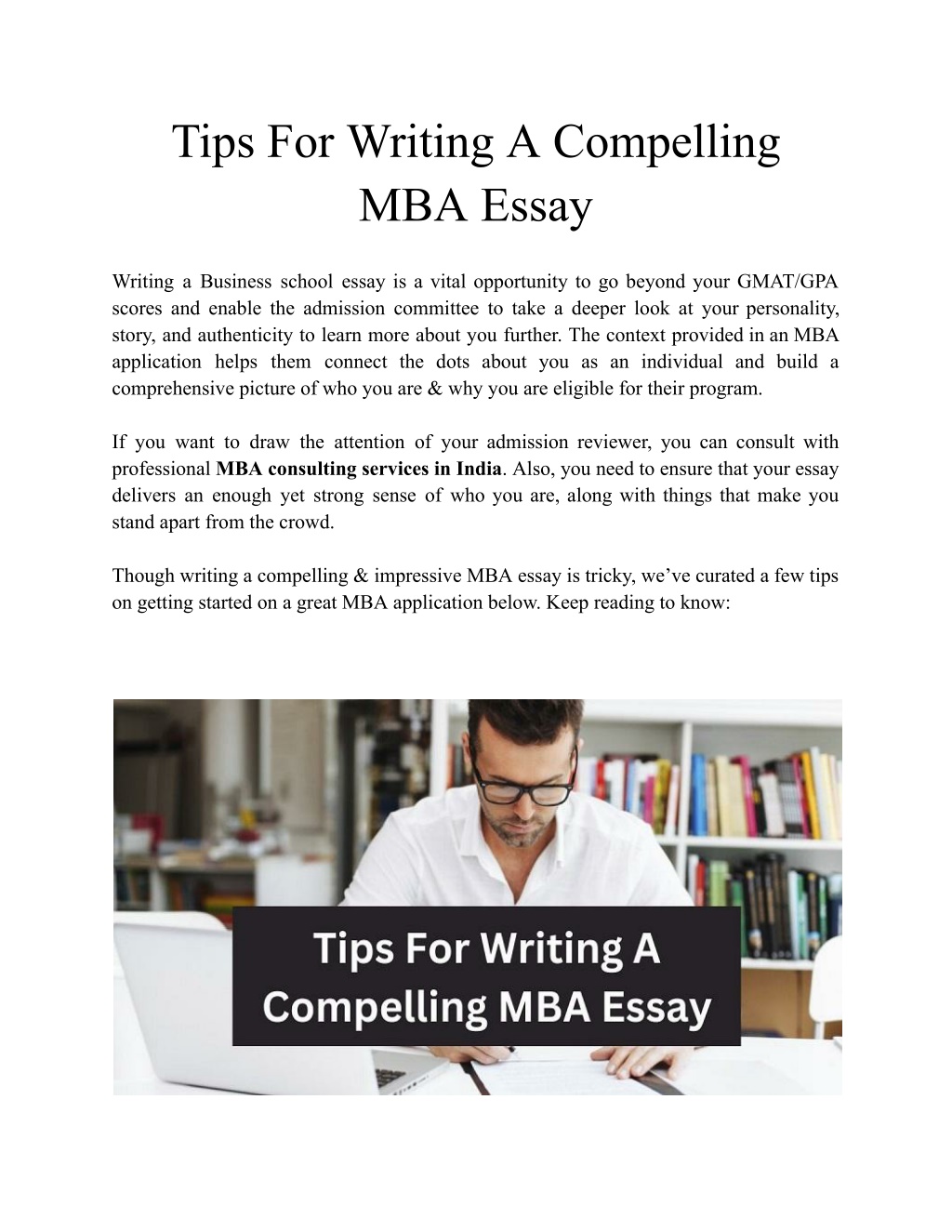 PPT - Tips For Writing A Compelling MBA Essay PowerPoint Presentation ...