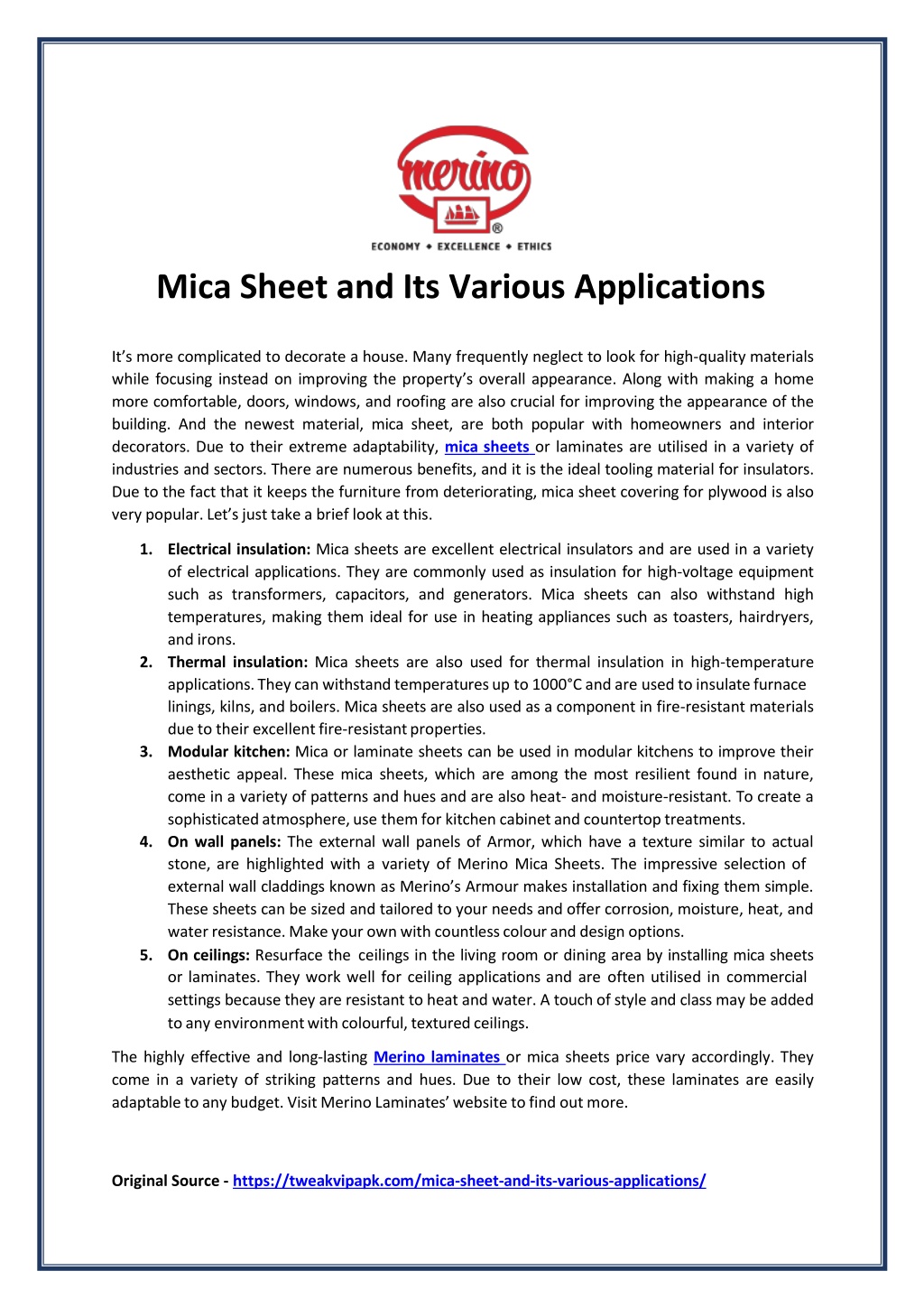 PPT - Mica Sheet and Its Various Applications PowerPoint Presentation ...