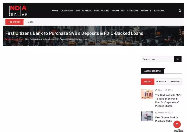 PPT - indiabiz_live_first-citizens-bank-to-purchase-svbs-deposits-fdic-backed-loans_ PowerPoint ...