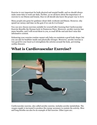 PPT - Cardiovascular exercise benefits the human body in numerous ways ...