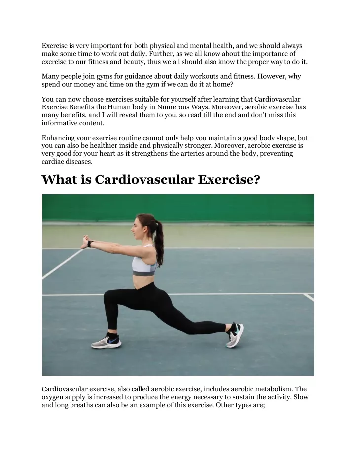 PPT - Cardiovascular exercise benefits the human body in numerous ways ...