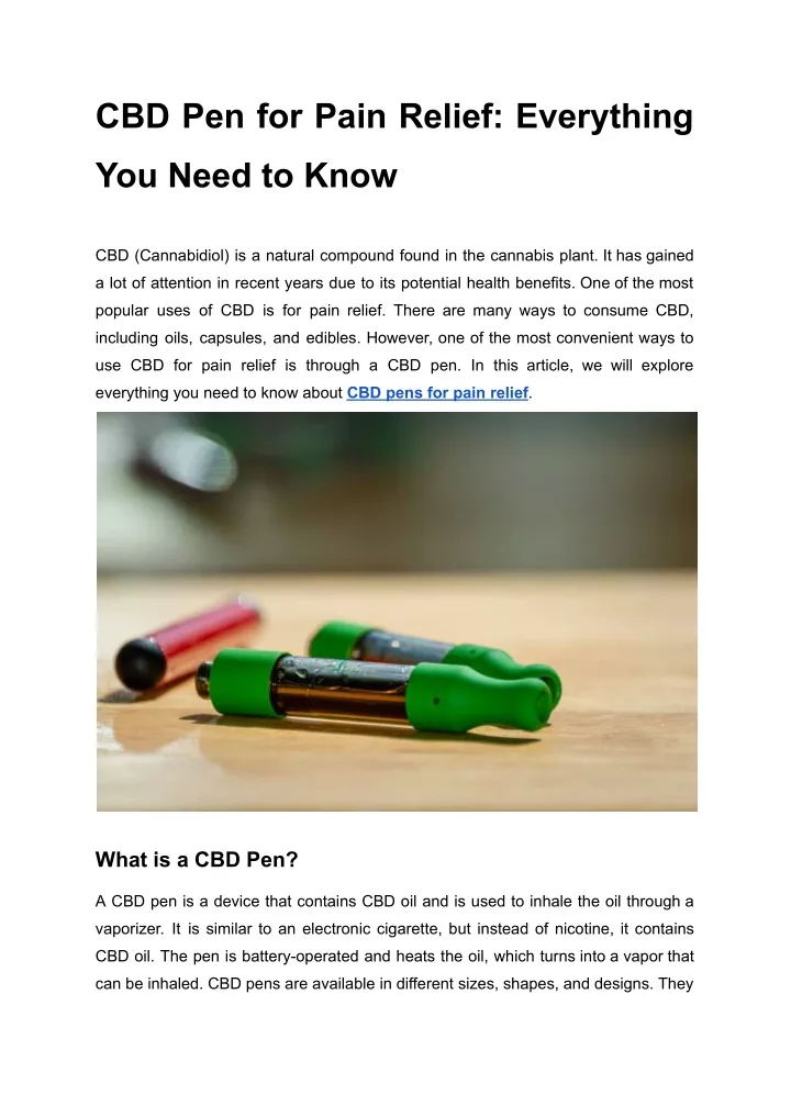PPT - CBD Pen for Pain Relief_ Everything You Need to Know PowerPoint ...