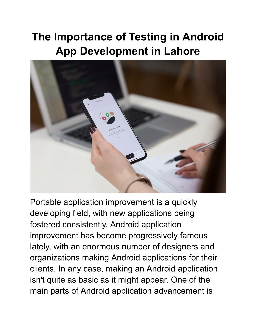 PPT - The Importance of Testing in Android App Development in Lahore ...