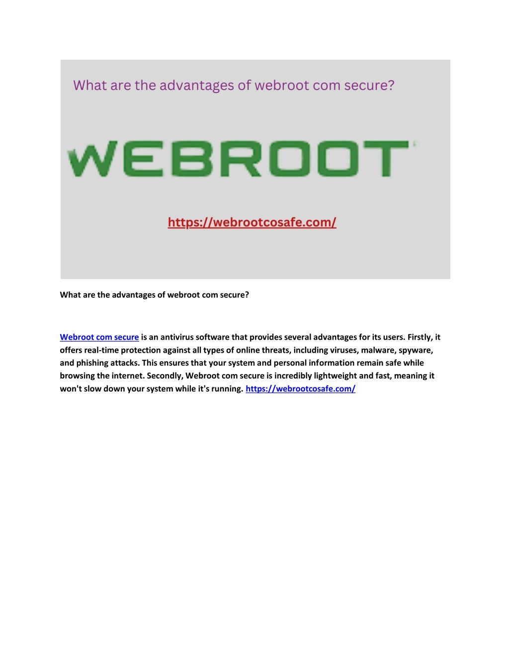 PPT - What are the advantages of webroot com secure PowerPoint Presentation - ID:12075737