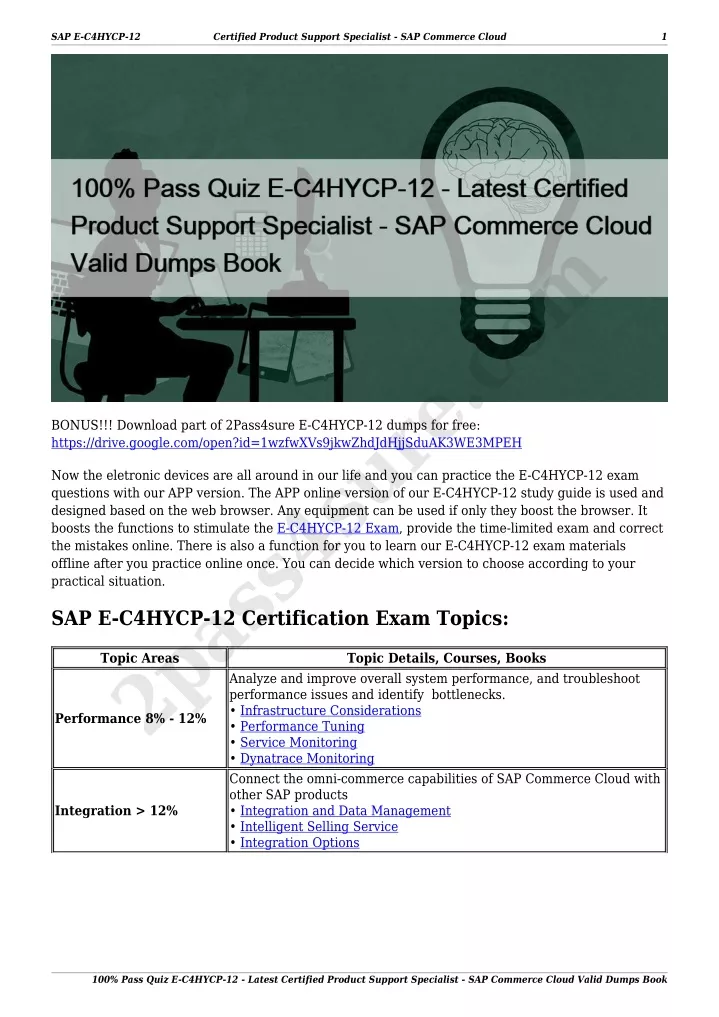 PPT - 100% Pass Quiz E-C4HYCP-12 - Latest Certified Product Support ... PPT - 100% Pass Quiz E-C4HYCP-12 - Latest Certified Product Support ...