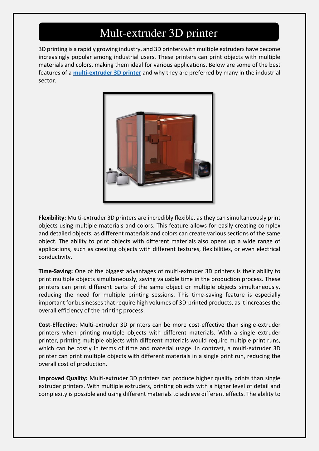 PPT - Mult-extruder 3D printer PowerPoint Presentation, free download - ID:12076470