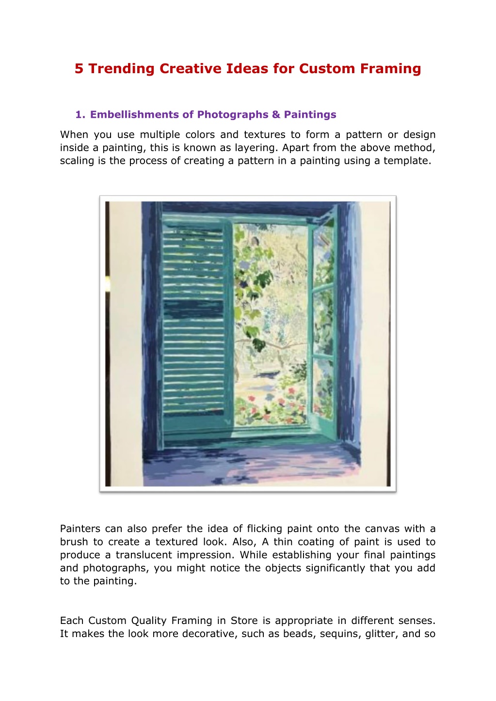 PPT - 5 Trending Creative Ideas for Custom Framing PowerPoint ...