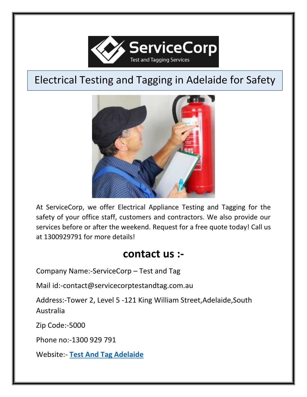 PPT - Electrical Testing and Tagging in Adelaide for Safety PowerPoint ...