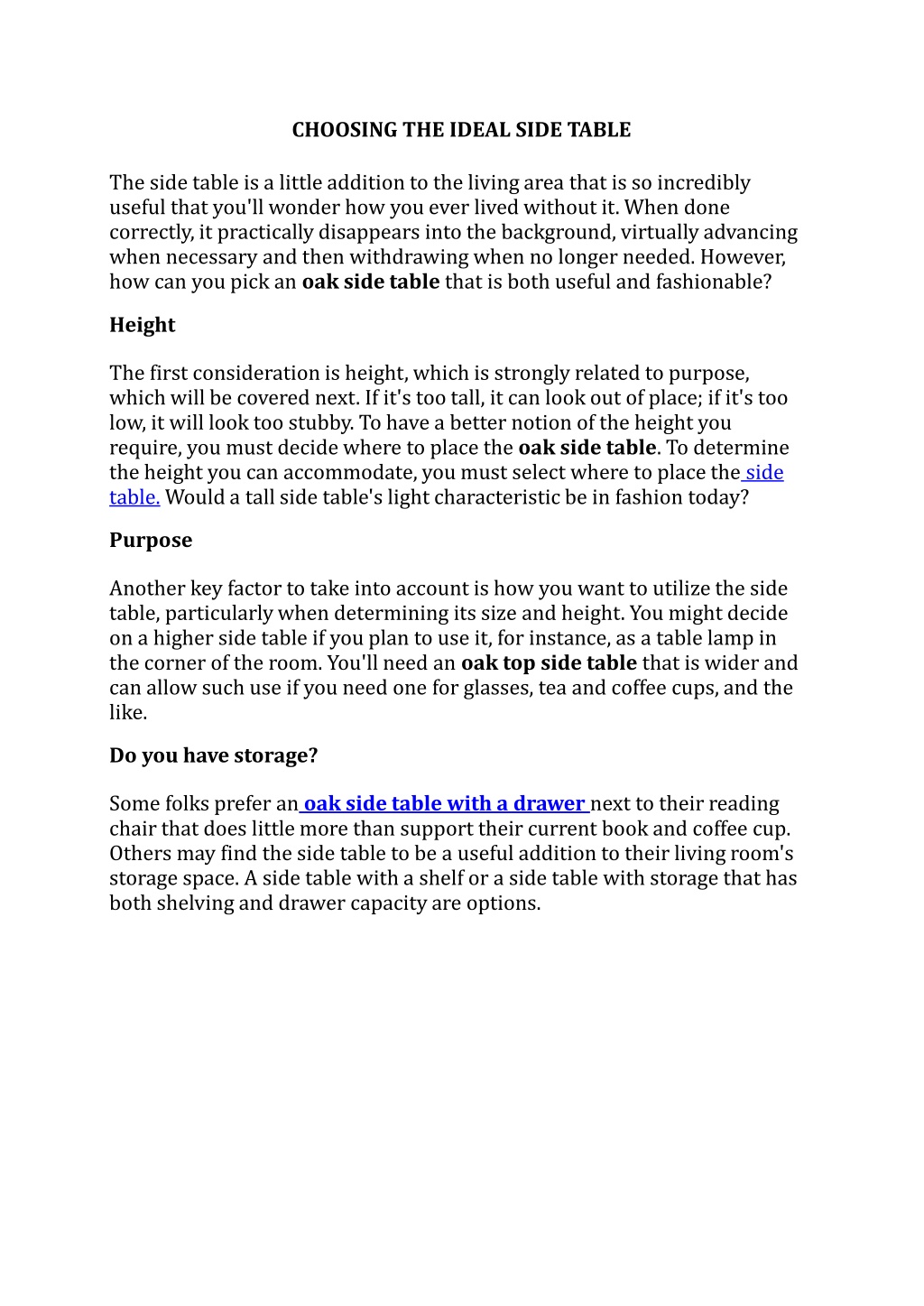 PPT - CHOOSING THE IDEAL SIDE TABLE PowerPoint Presentation, free ...