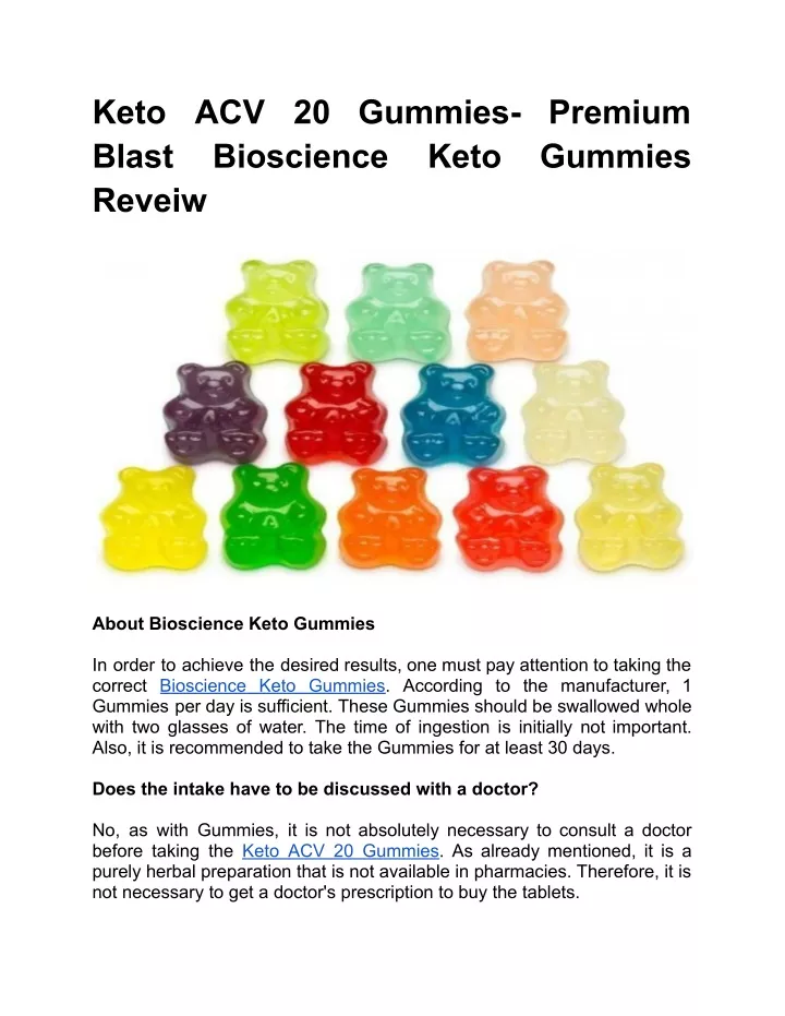 PPT - Keto ACV 20 Gummies- Premium Blast Bioscience Keto Gummies Reveiw ...