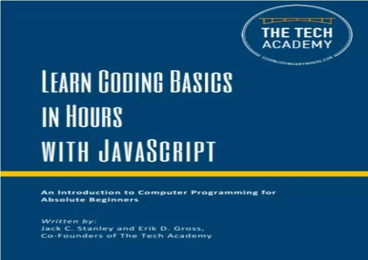 Ppt Pdf Book Learn Coding Basics In Hours With Javascript Full Powerpoint Presentation Id