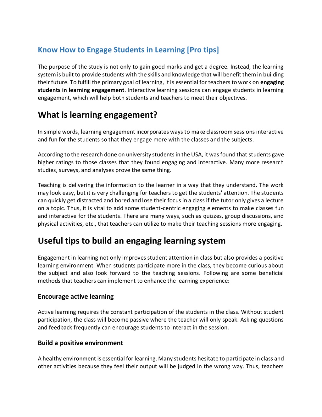 PPT - Effective ways to keep your students engaged in learning ...