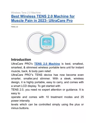 PPT - Best Wireless TENS 2.0 Machine for Muscle Pain in 2023- UltraCare ...