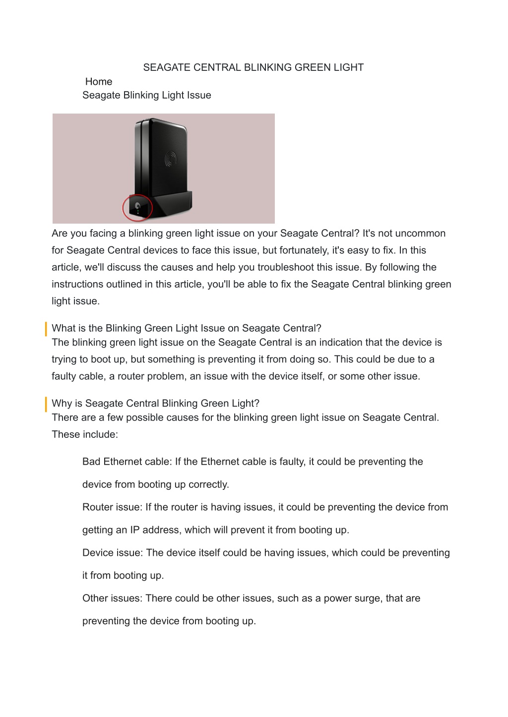 PPT - SEAGATE CENTRAL BLINKING GREEN LIGHT PowerPoint Presentation ...