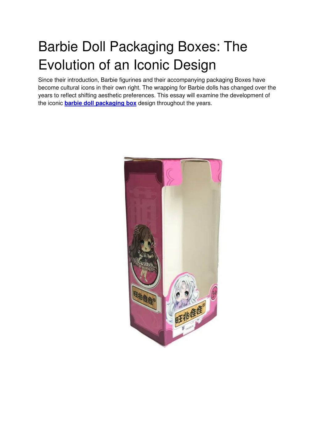 PPT - Barbie Doll Packaging Boxes: The Evolution of an Iconic Design ...
