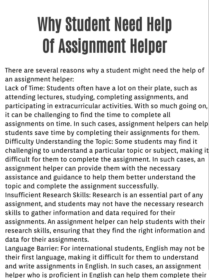PPT - Why Student Need Help Of Assignment Helper PowerPoint ... PPT - Why Student Need Help Of Assignment Helper PowerPoint ...